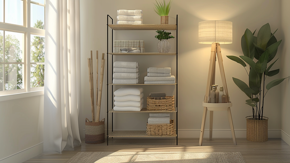 Room Essentials® 5 Shelf Bookcase, Sheets, Floor Lamp, Towels Official ...